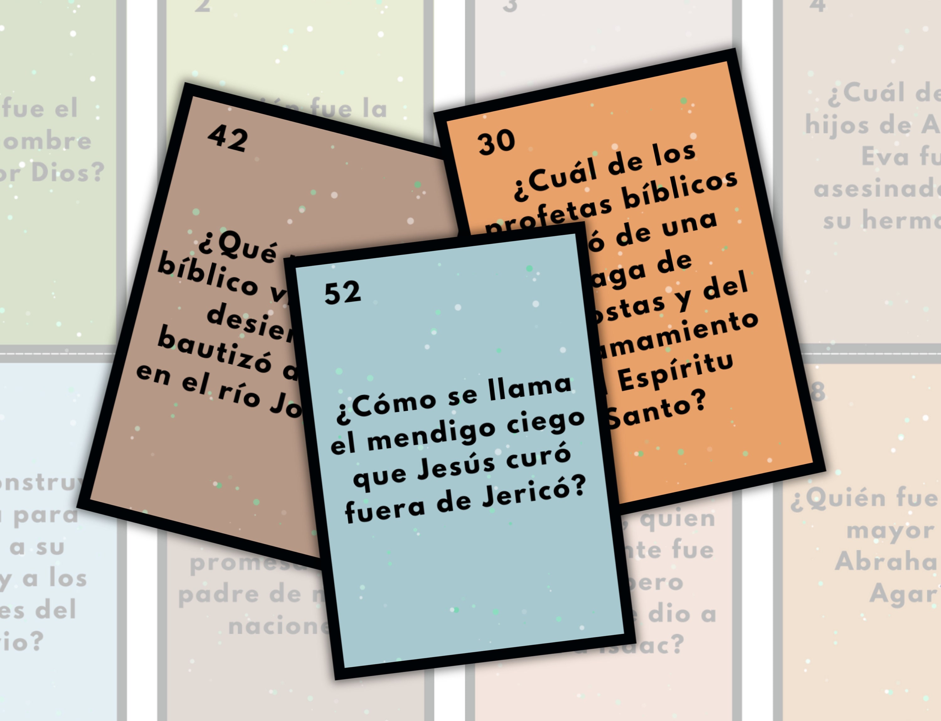 Bible Memory Game SPANISH Match 54 Bible Characters Printable Bible ...