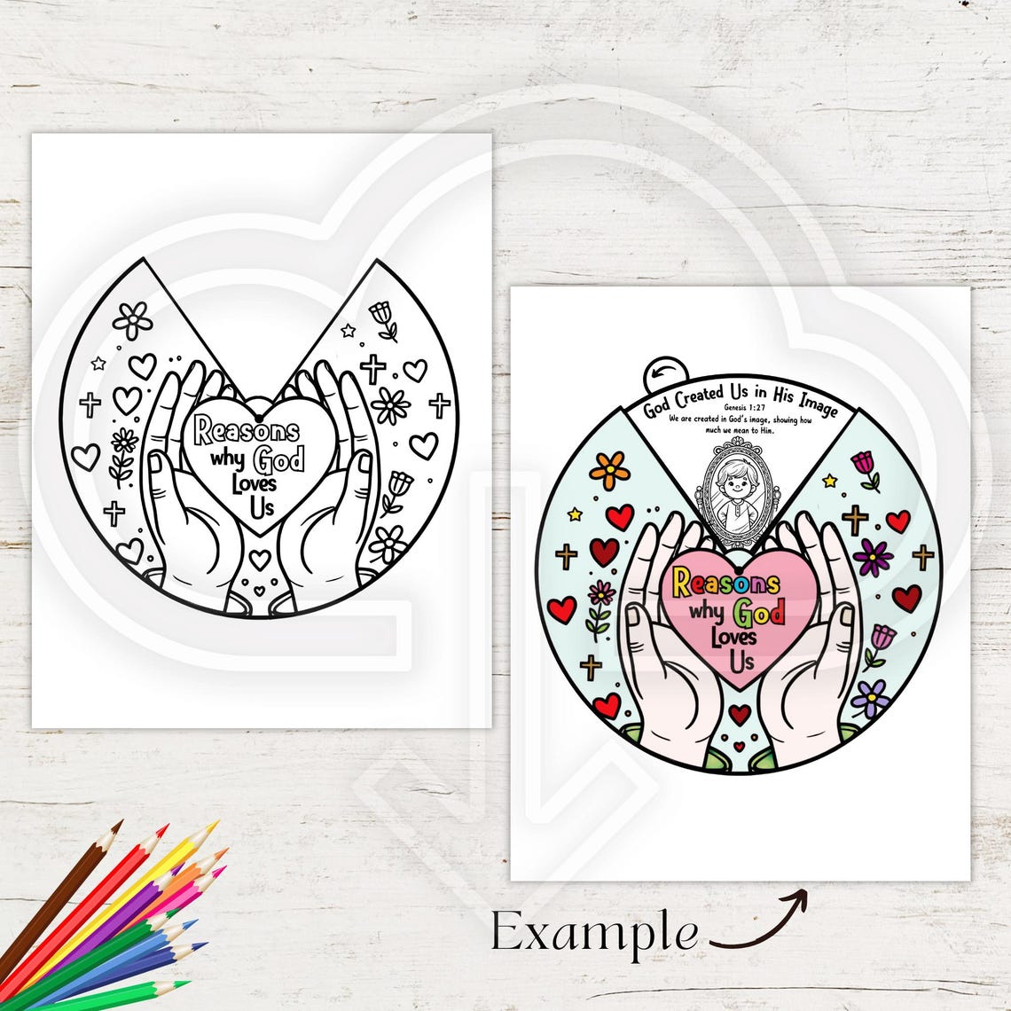Reasons Why God Loves Us - Coloring Wheel for Kids | Christian Activity ...