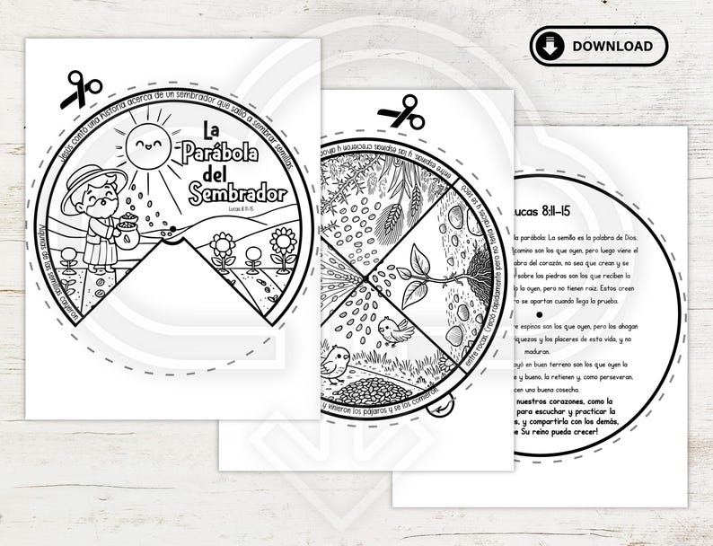 The Parable of the Sower Coloring Wheel IN SPANISH, Coloring Wheel ...