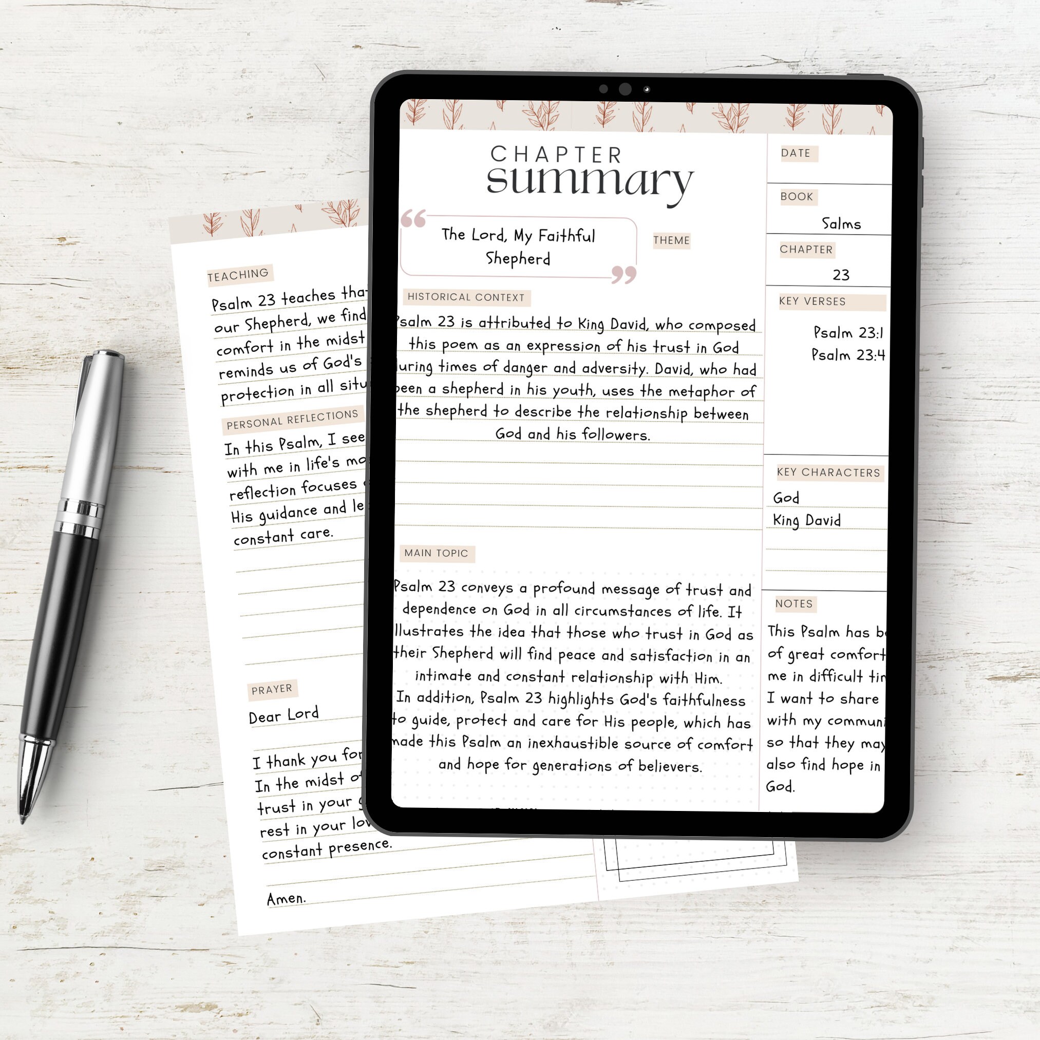 Printable Bible Chapter Summary Template: Organize Your Bible Study ...