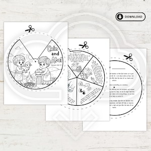 Cain and Abel Coloring Wheel | Bible Story Activity for Kids ...