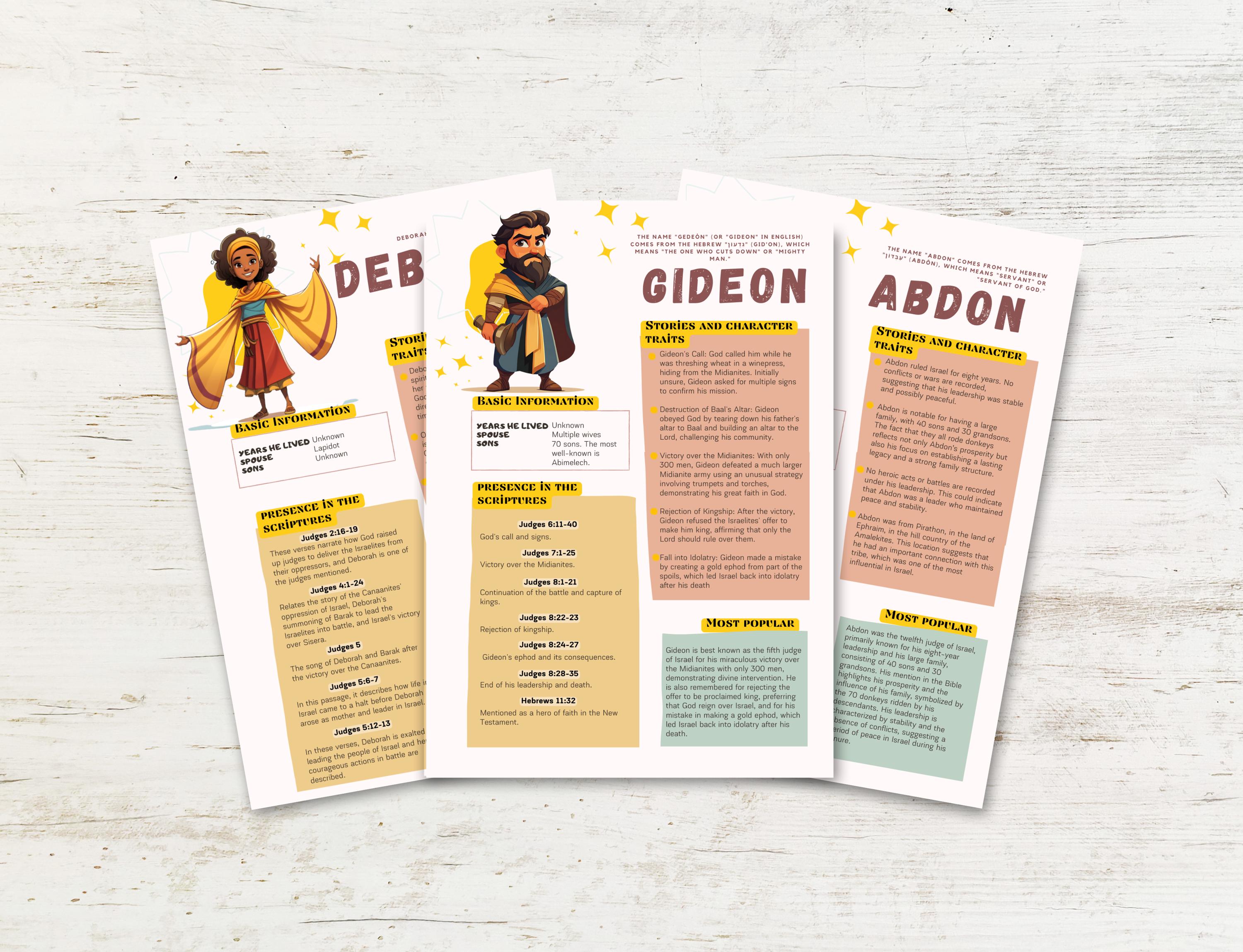 The 12 Judges of Israel, Bible Studies for Children, History of the 12 ...