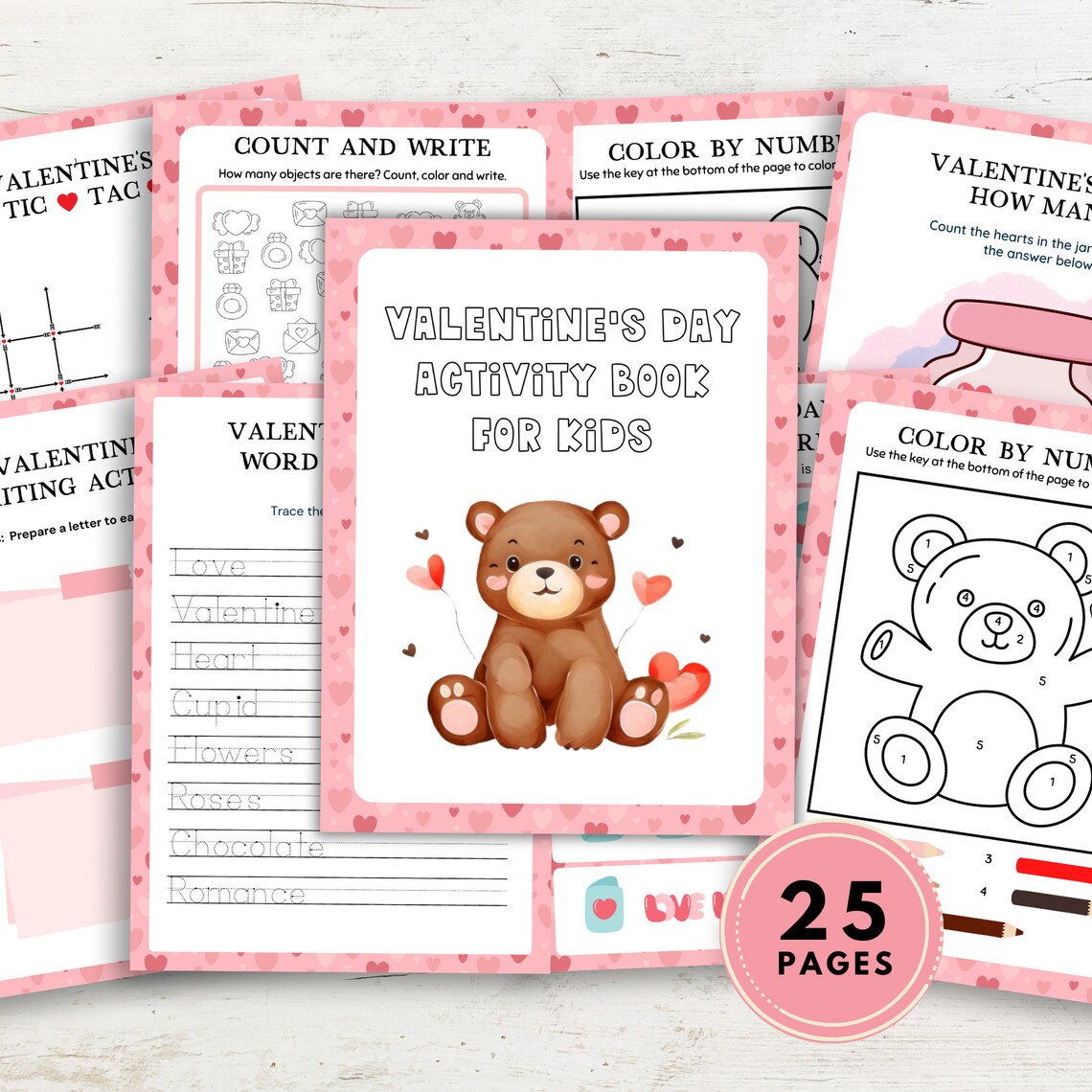 25 Printable Valentine's Day Kid's Activities Valentine's Day Bundle ...