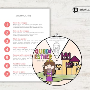 Queen Esther Coloring Wheel, Queen Esther Story Coloring Wheel ...