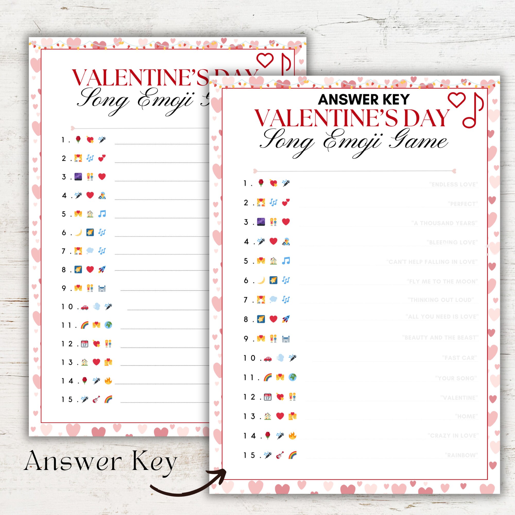 Valentines Day Song Emoji Game Valentines Day Party Game Valentines Day ...