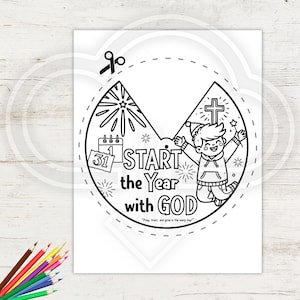 Start the Year With God Coloring Wheel | Christian New Year’s Craft for ...