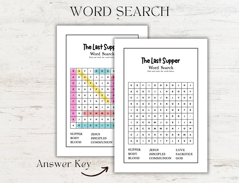 The Last Supper Activities Pages, Easter Story for Kid, Sunday School ...