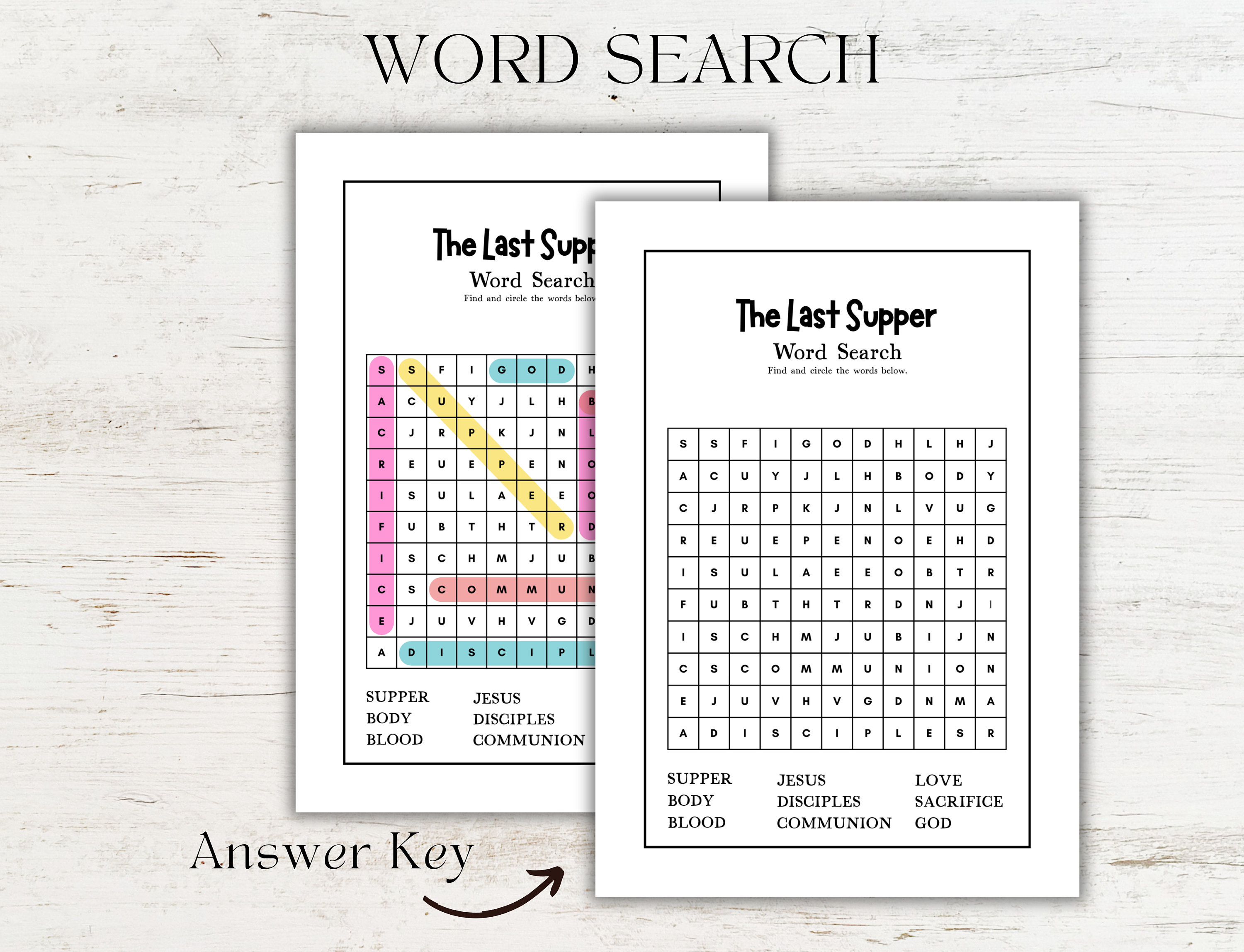 The Last Supper Activities Pages, Easter Story for Kid, Sunday School ...