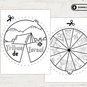 12 Tribes of Israel Coloring Wheel IN SPANISH| Bible Story Wheel ...
