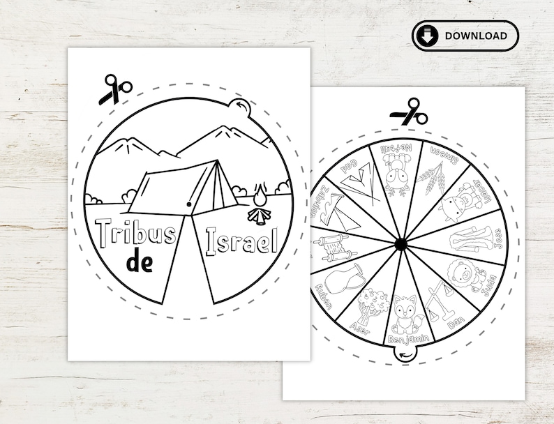 Rueda para colorear de las 12 Tribus de Israel EN ESPAÑOL/ Rueda de ...