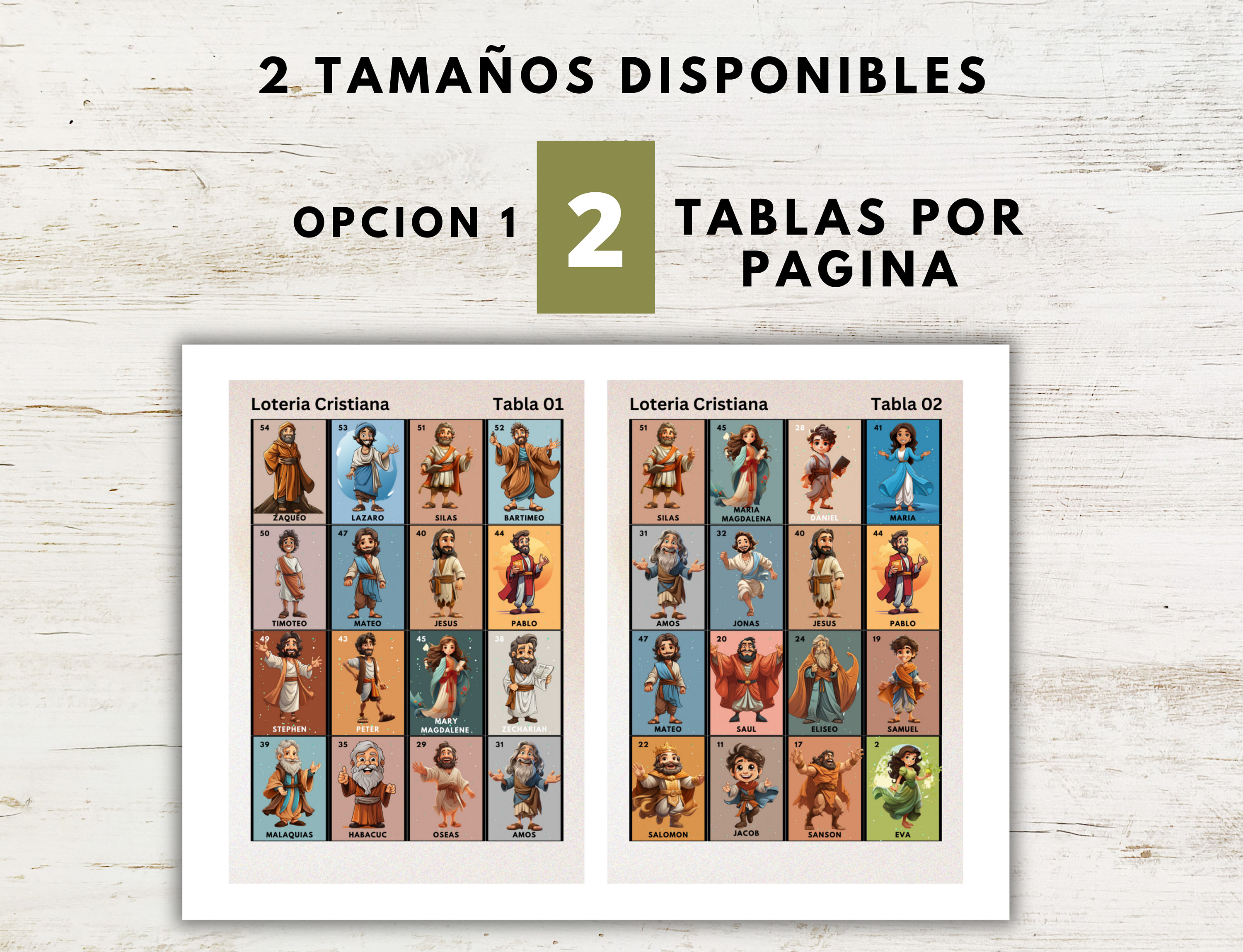 Christian Bible Lottery Game in SPANISH Bingo Bible Bible Edition Game ...