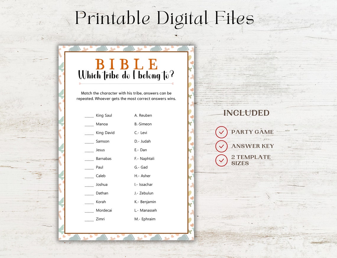 Bible Games, Which Tribe Do I Belong to Game | Bible Games for Kids ...