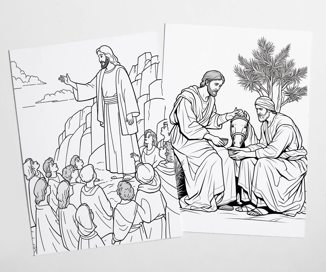 100 Bible Coloring Pages / Bible Coloring Book / Christian Coloring ...
