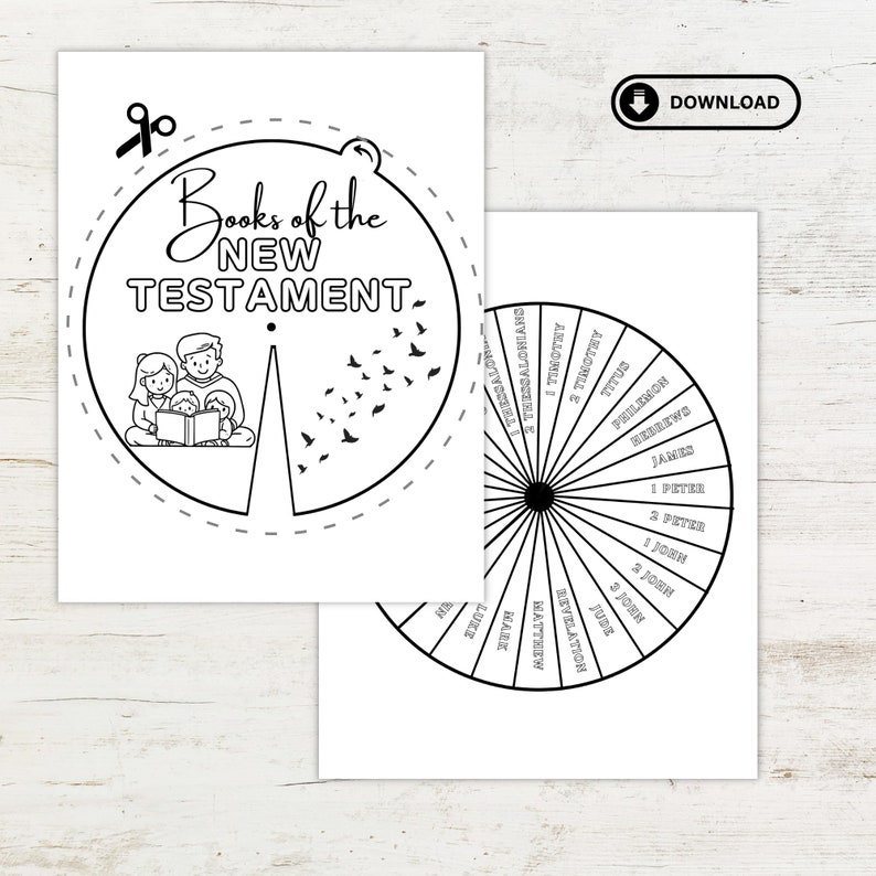Old & New Testament Coloring Wheel | Books of the Bible | Printable ...
