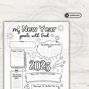New Year’s Resolutions and Goals for Kids, Year in Review Printable ...