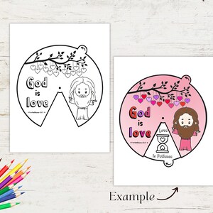God is Love Coloring Wheel | Bible Story Wheel | 1 Corinthians 13 ...