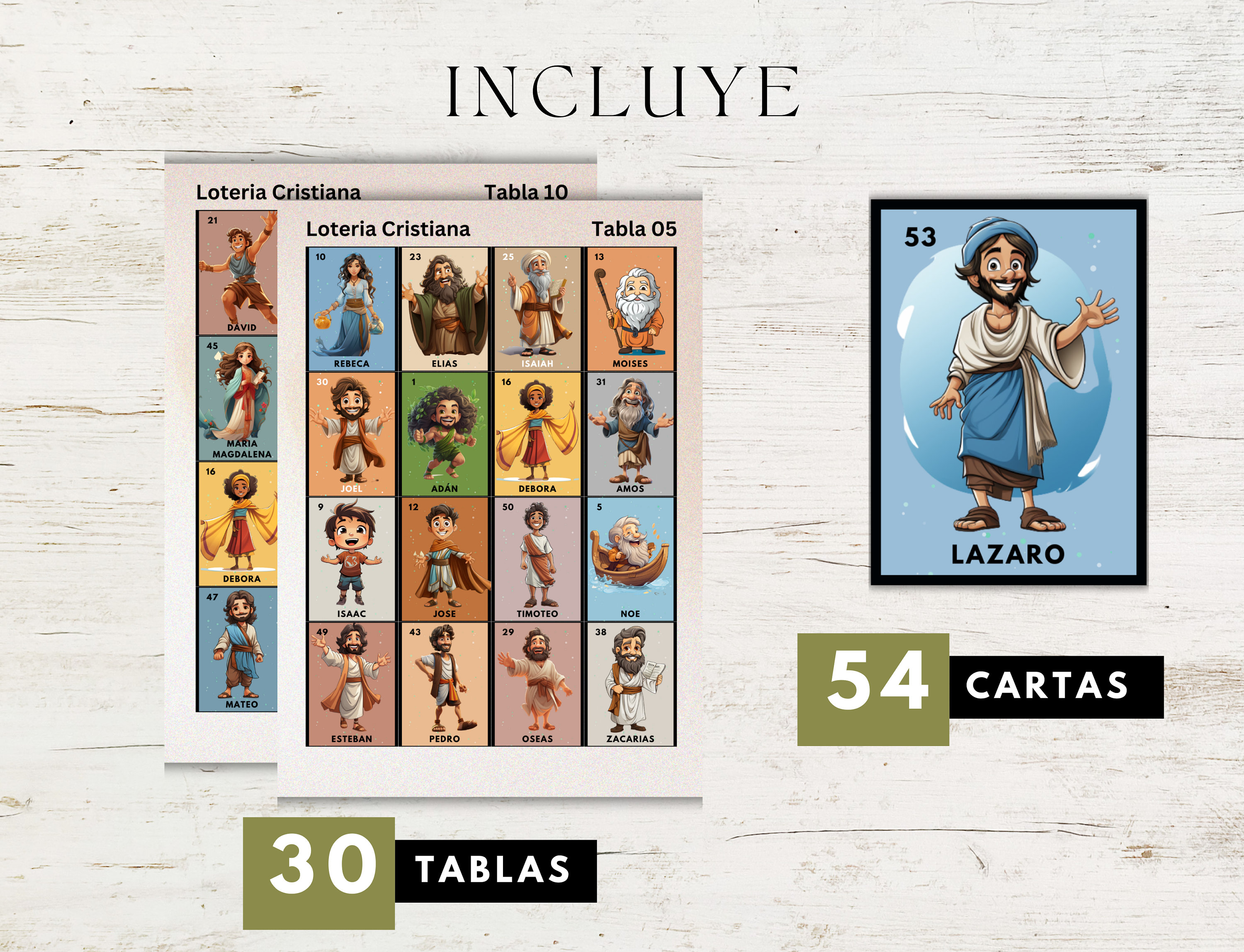 Christian Bible Lottery Game in SPANISH Bingo Bible Bible Edition Game ...