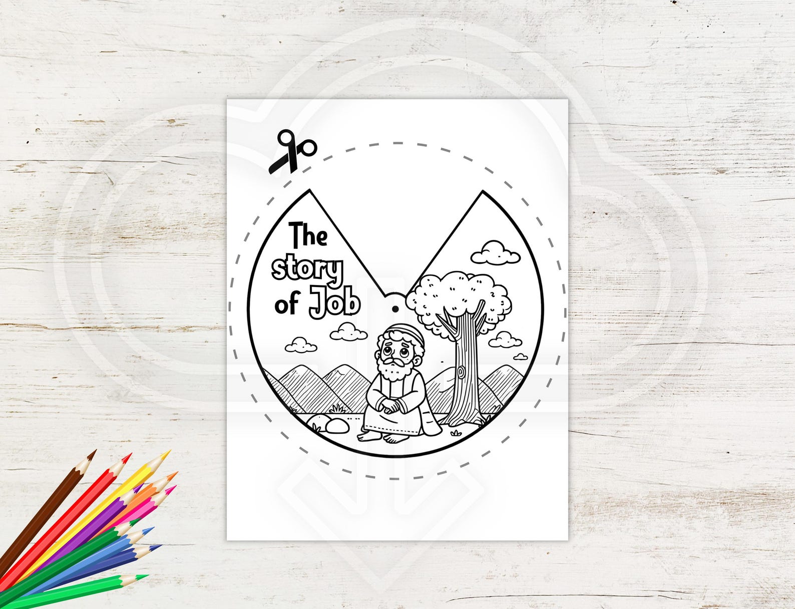 The Story of Job Coloring Wheel Bible Story Activity for Kids Christian ...
