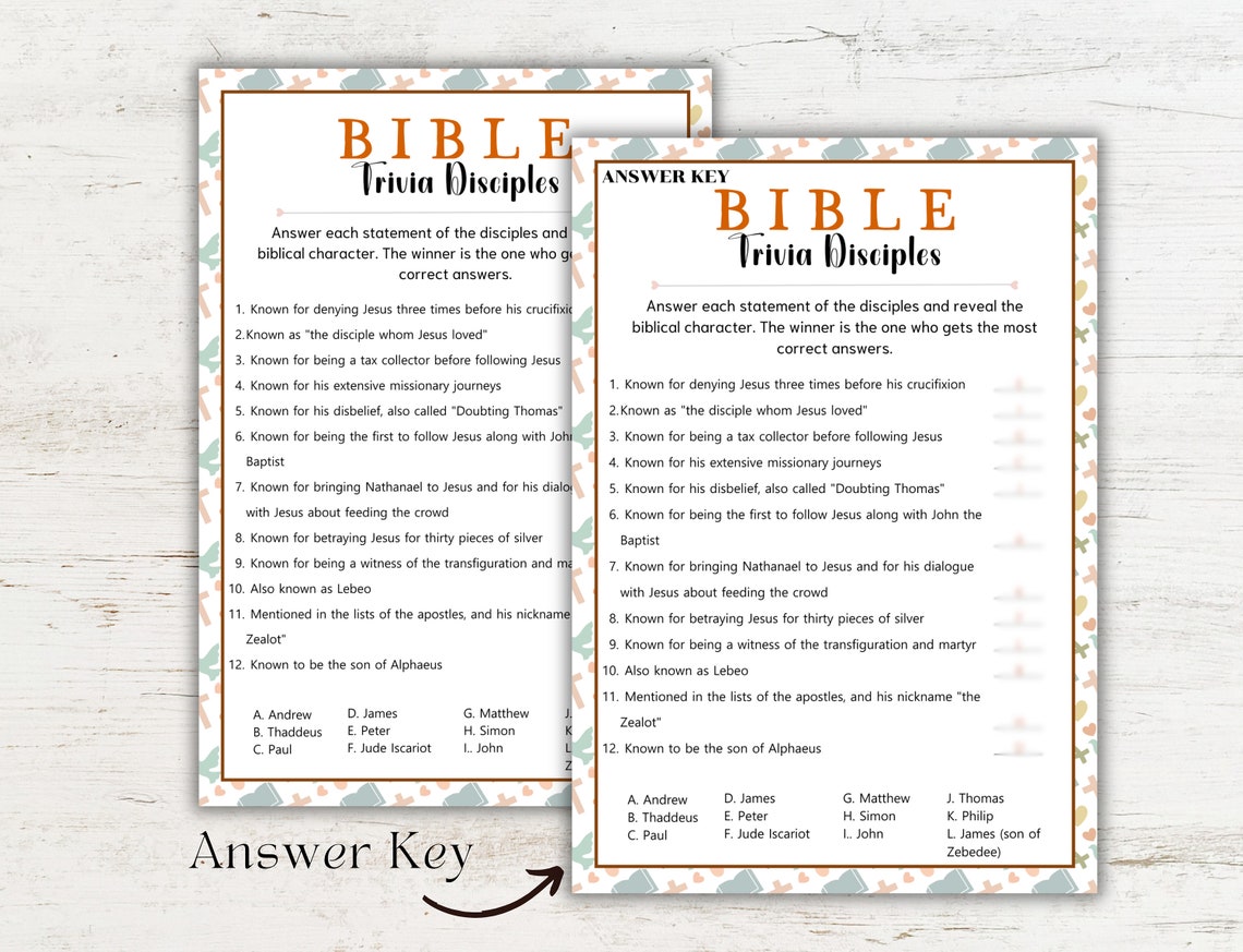 Bible Games, Trivia Disciples Game Bible Games for Kids, Bible Games ...