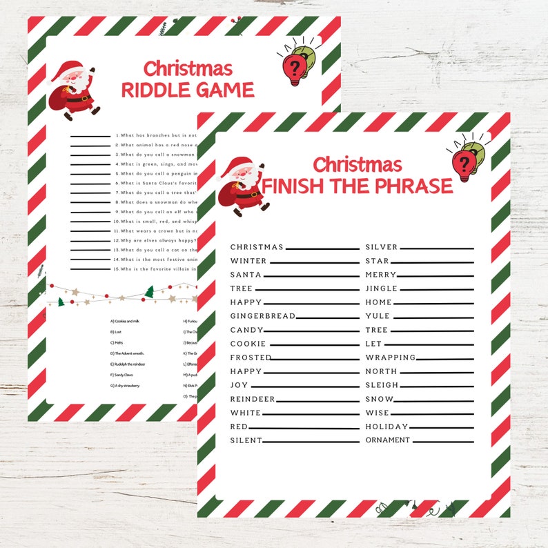 Printable Christmas Game Bundle Christmas Party Games Christmas Games ...