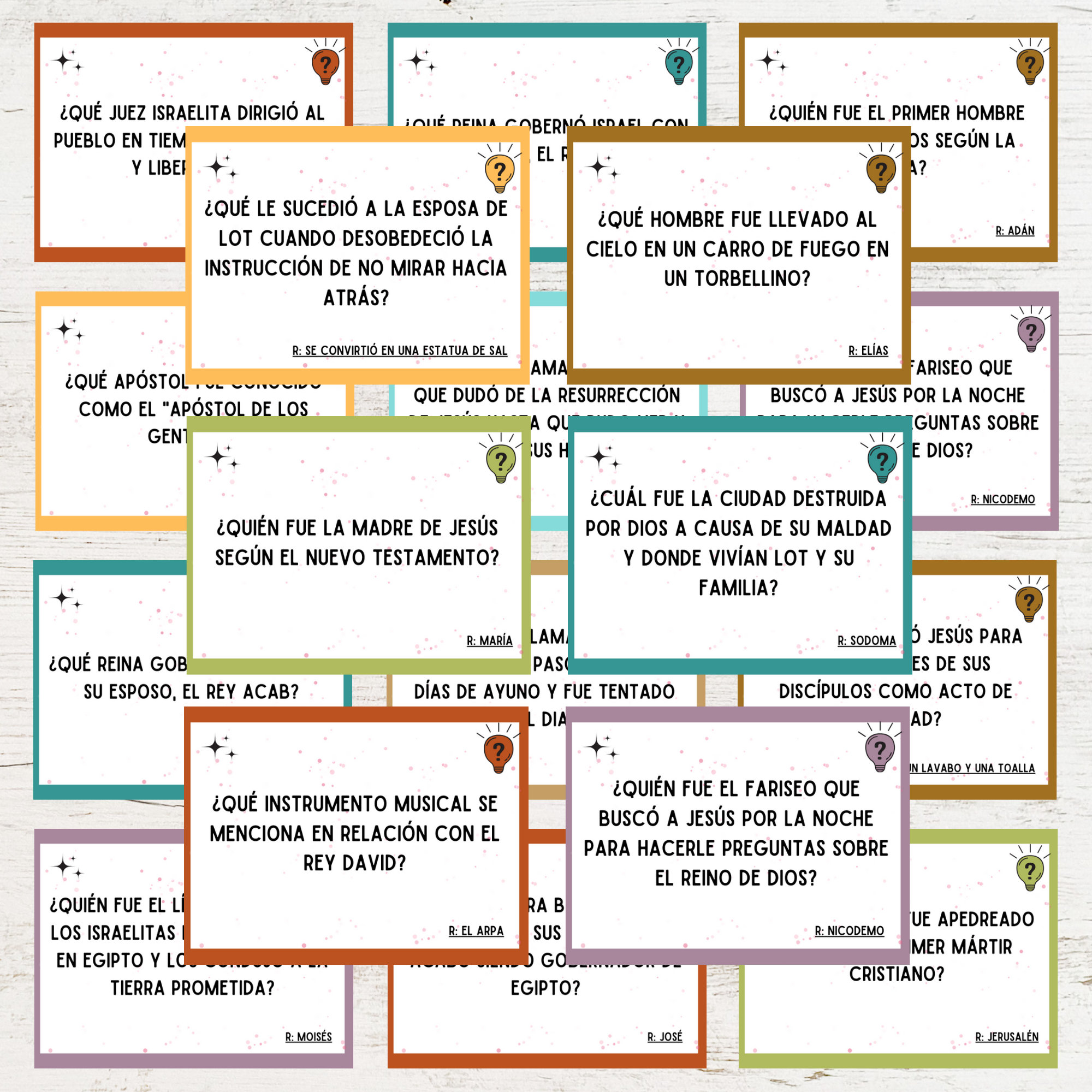 120 Tarjetas De Trivia De La Biblia ESPAÑOL | Preguntas De Trivia ...