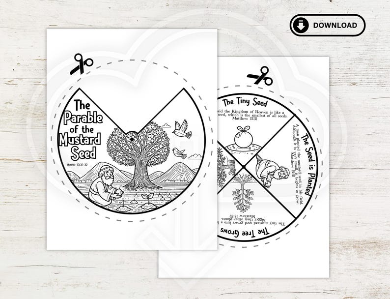 The Parable of the Mustard Seed Coloring Wheel, Coloring Wheel ...