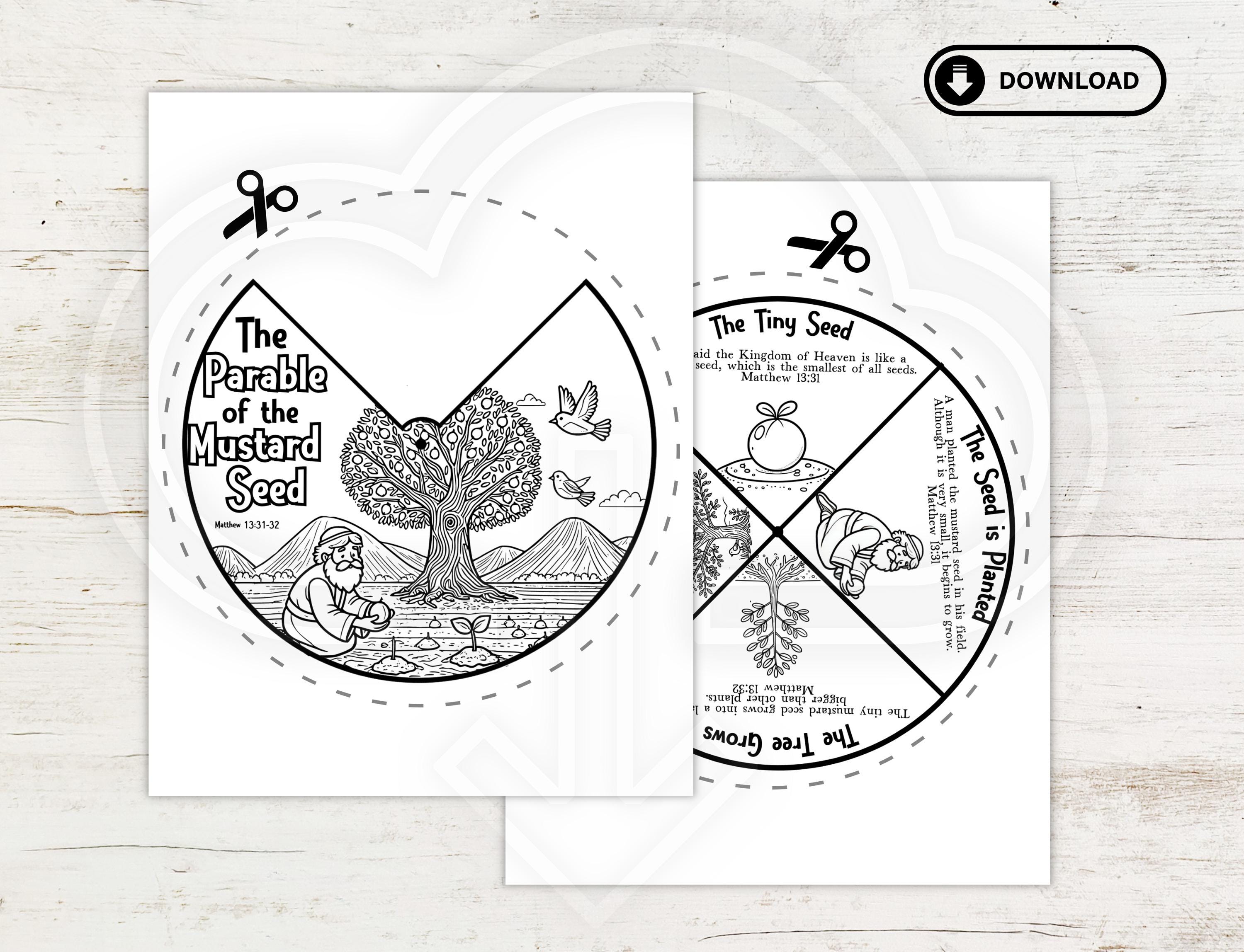 The Parable of the Mustard Seed Coloring Wheel, Coloring Wheel ...