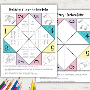 Easter Story | Paper Fortune Teller | Cootie Catcher | Sunday School ...