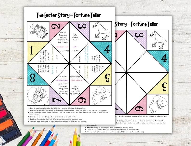 Easter Story | Paper Fortune Teller | Cootie Catcher | Sunday School ...