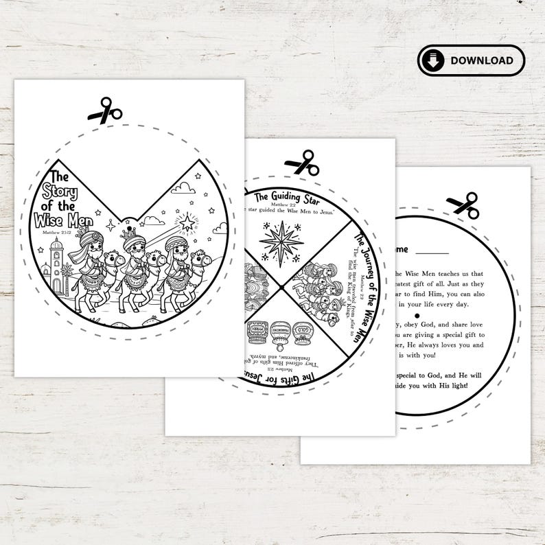 The Story of the Wise Men Coloring Wheel | Christian Craft for Kids ...