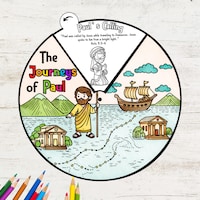 From Saul to Paul Coloring Wheel, Bible Story Activity for Kids ...