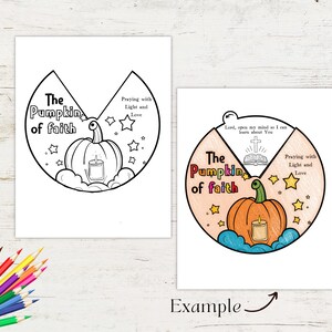 The Pumpkin of Faith Coloring Wheel, Pumpkin Prayer for Halloween ...
