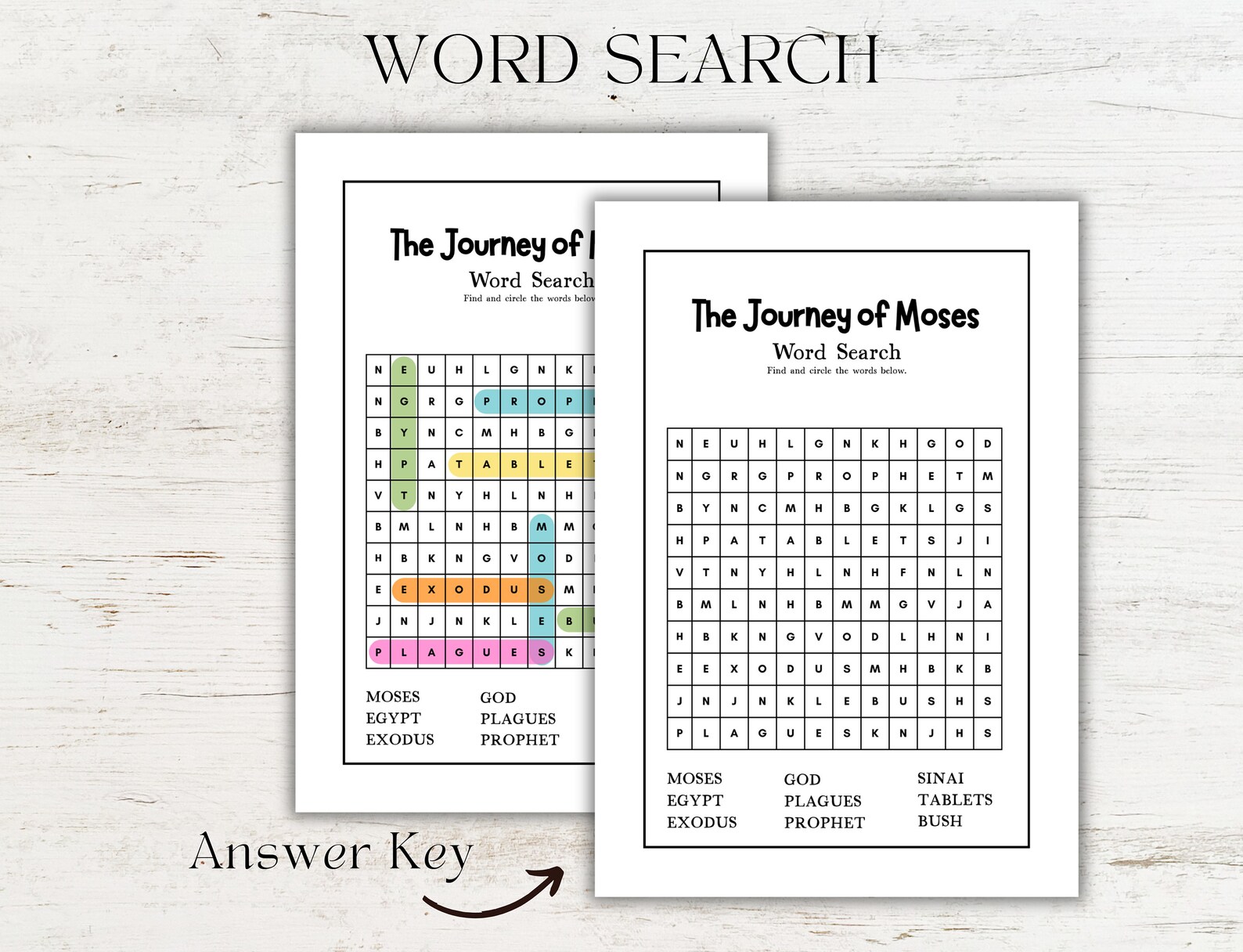 The Journey of Moses Activity Pages for Kids, Printable Kids Bible ...
