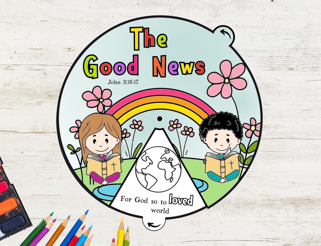 The Good News John 3:16 Coloring Wheel, Jesus Coloring Wheel, John 316 ...