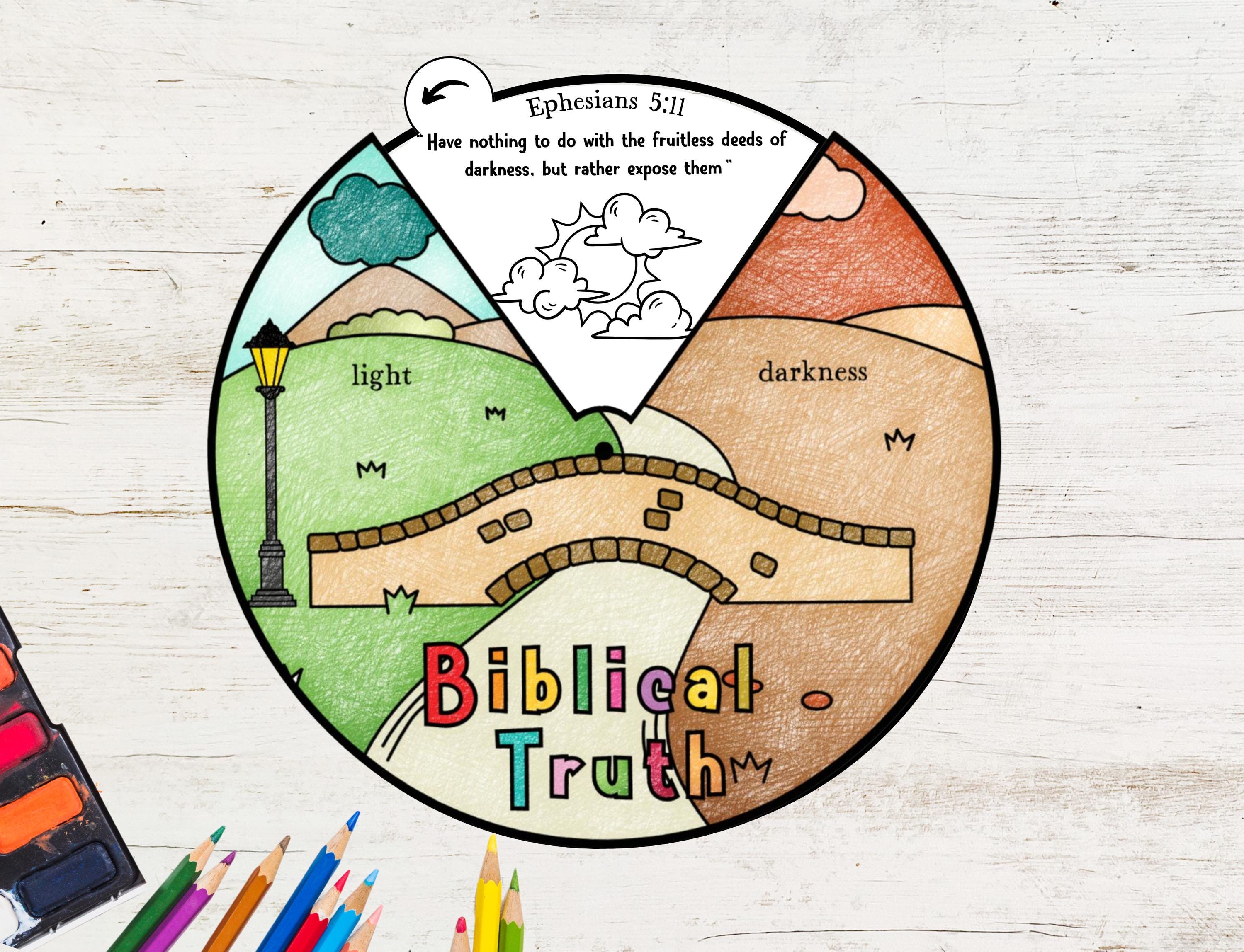 Biblical Truth Coloring Wheel | Bible Story Wheel | Printable Bible ...