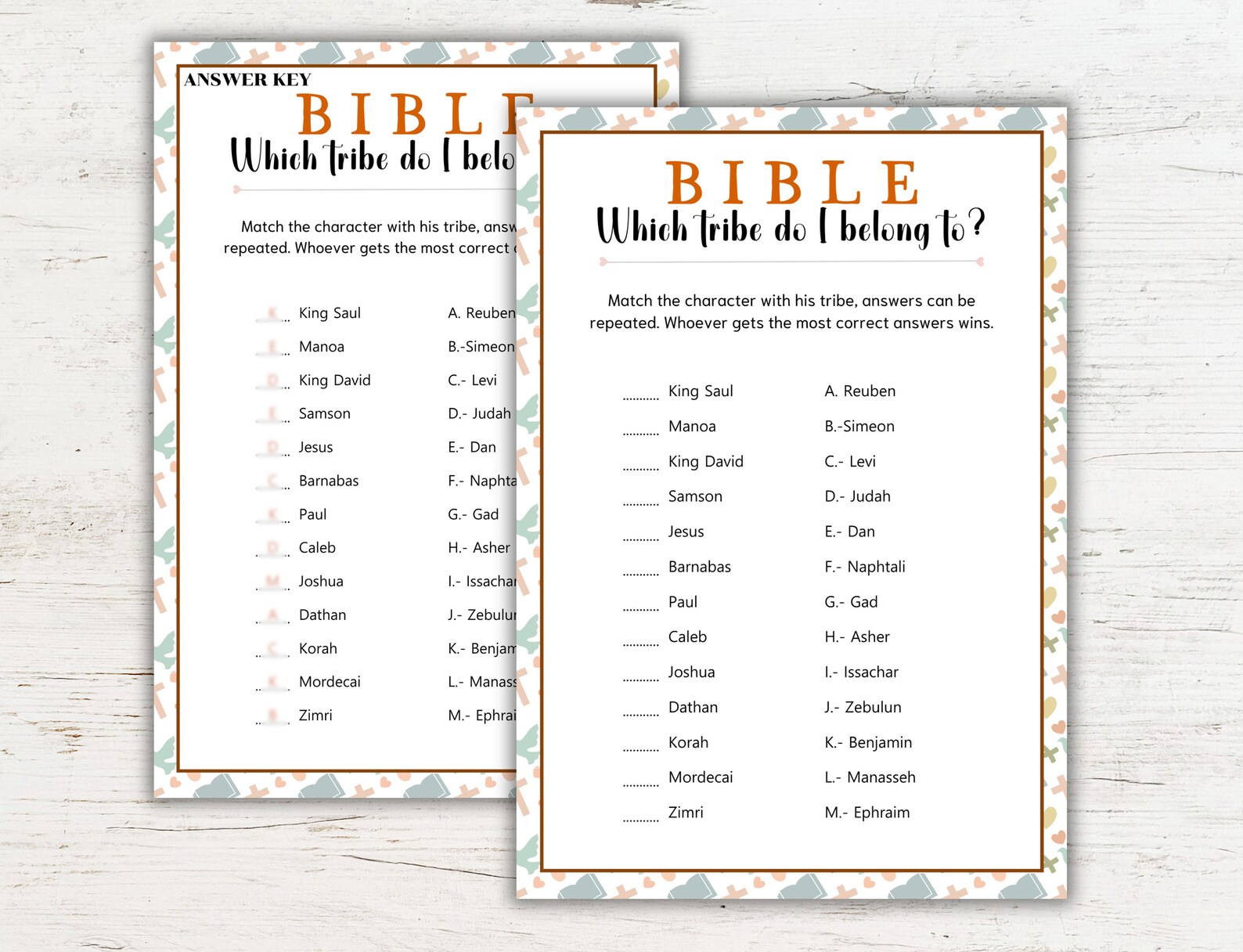 Bible Games, Which Tribe Do I Belong to Game | Bible Games for Kids ...