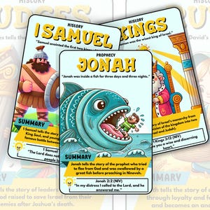 66 Bible Book Educational Cards, Activity for Kids, Christian Education ...