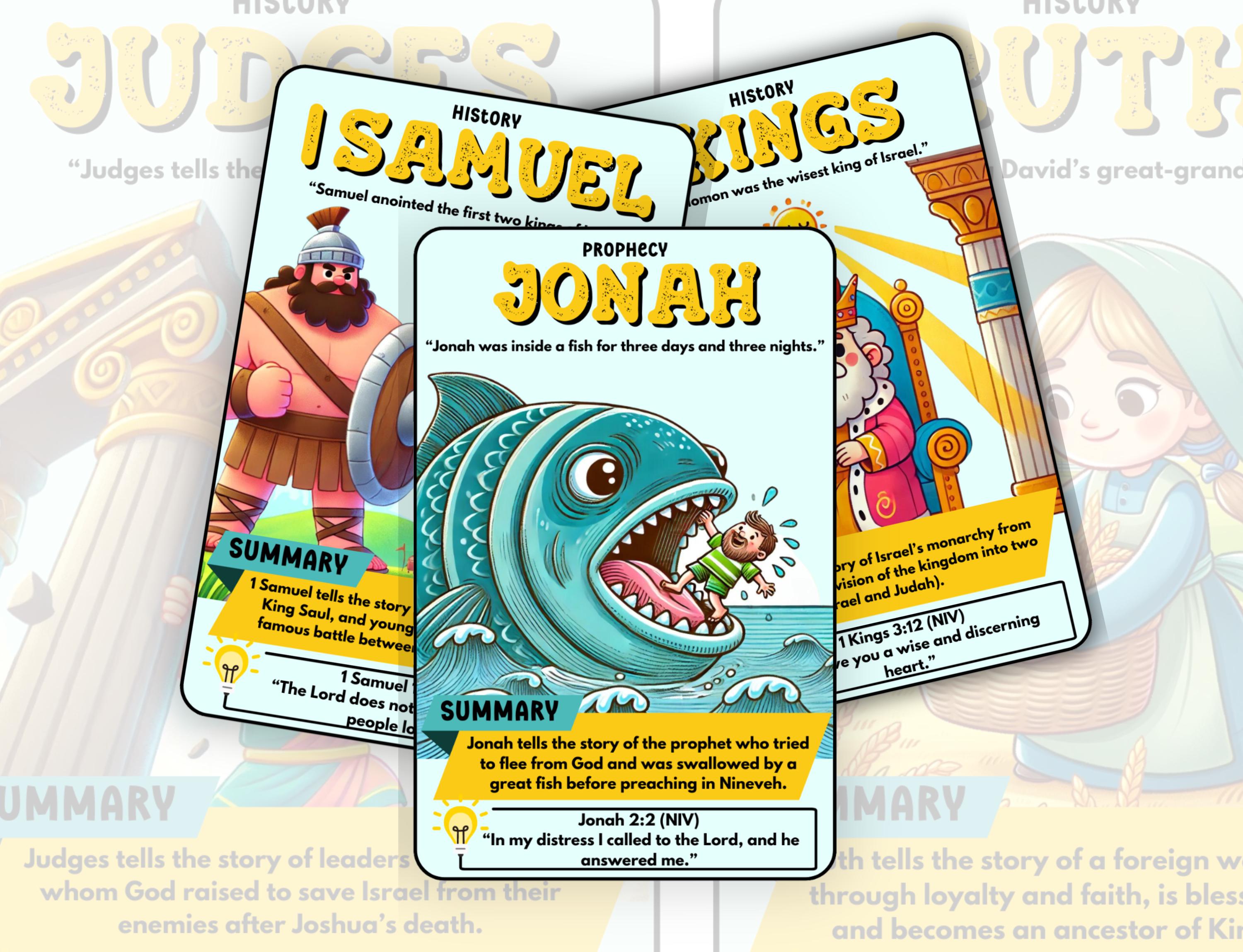 66 Bible Book Educational Cards, Activity for Kids, Christian Education ...