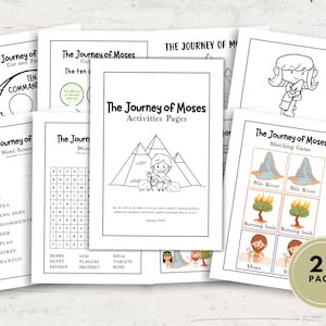 The Journey of Moses Activity Pages for Kids, Printable Kids Bible ...