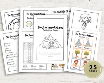 Bible Study Moses Kids Coloring Bible Printable Homeschool Family Bible ...