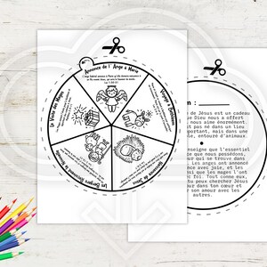 The Birth of Jesus Coloring Wheel in FRENCH, Nativity Story Coloring ...
