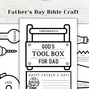 God's Toolbox for Dad, Fathers Day Bible Craft, Bible Printable ...