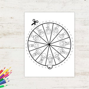 Disciples of Jesus Coloring Wheel IN SPANISH, Jesus Coloring Wheel ...