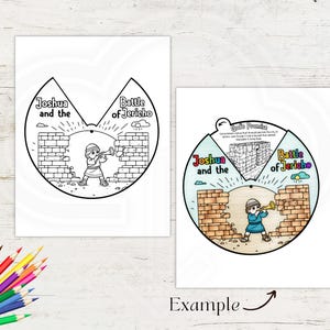 Joshua and the Battle of Jericho - Coloring Wheel | Bible Story Wheel ...