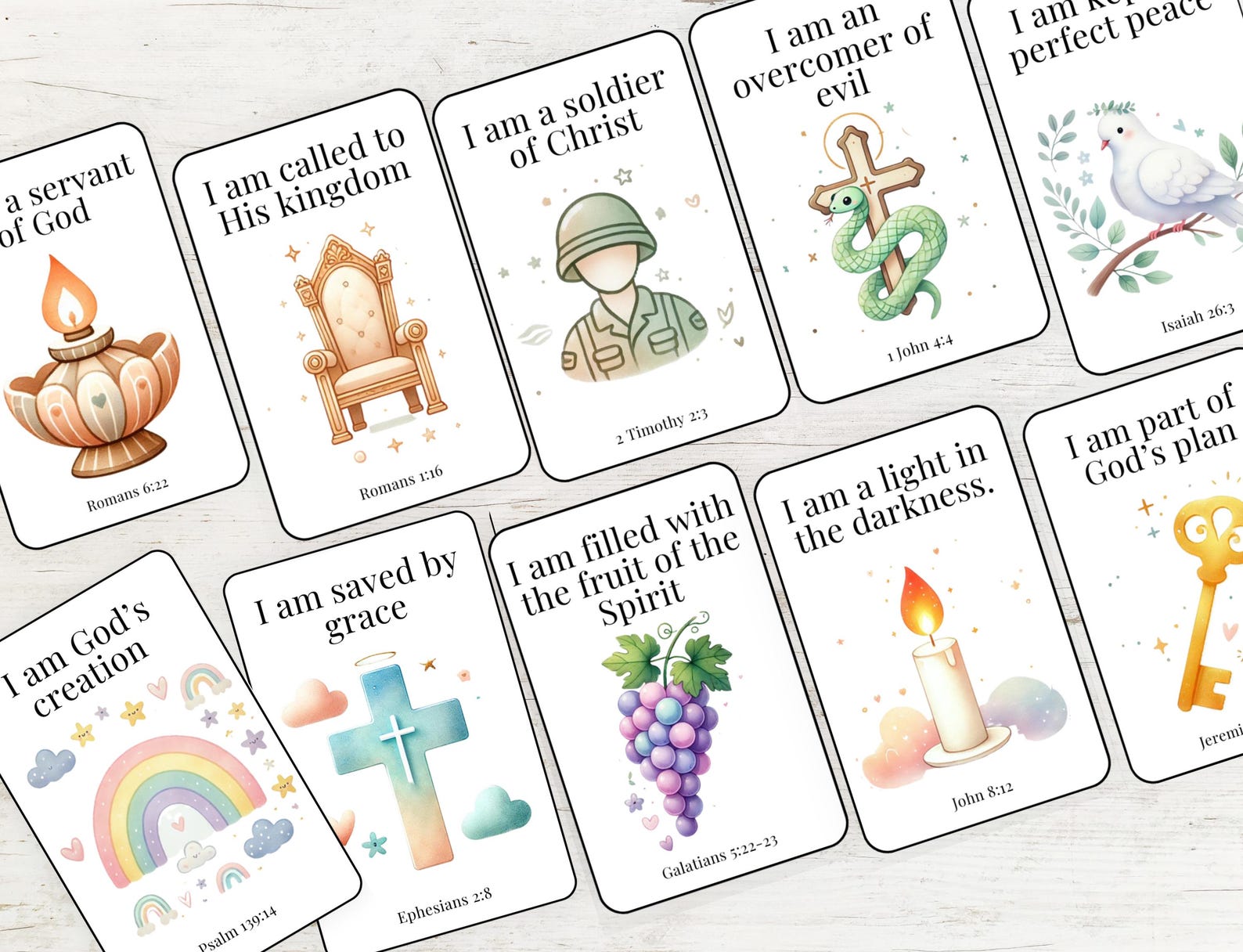 100 Educational Biblical Affirmation Cards for Kids, Christian ...