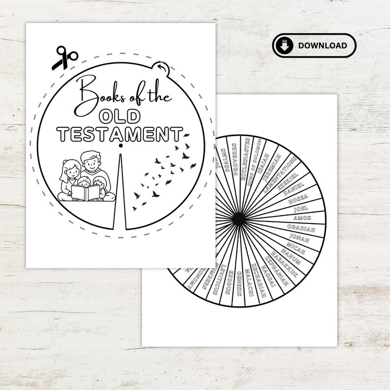 Old & New Testament Coloring Wheel | Books of the Bible | Printable ...