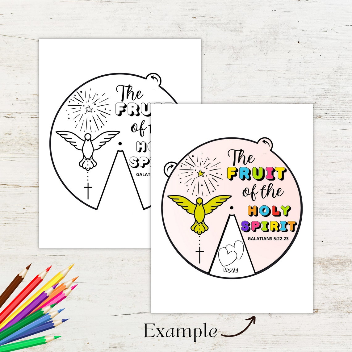 Fruit of the Spirit Coloring Wheel Coloring Wheel Printable Bible ...