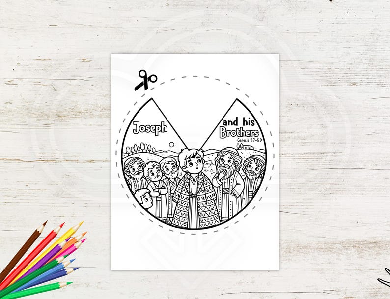 Joseph and His Brothers Coloring Wheel | Bible Story Activity for Kids ...