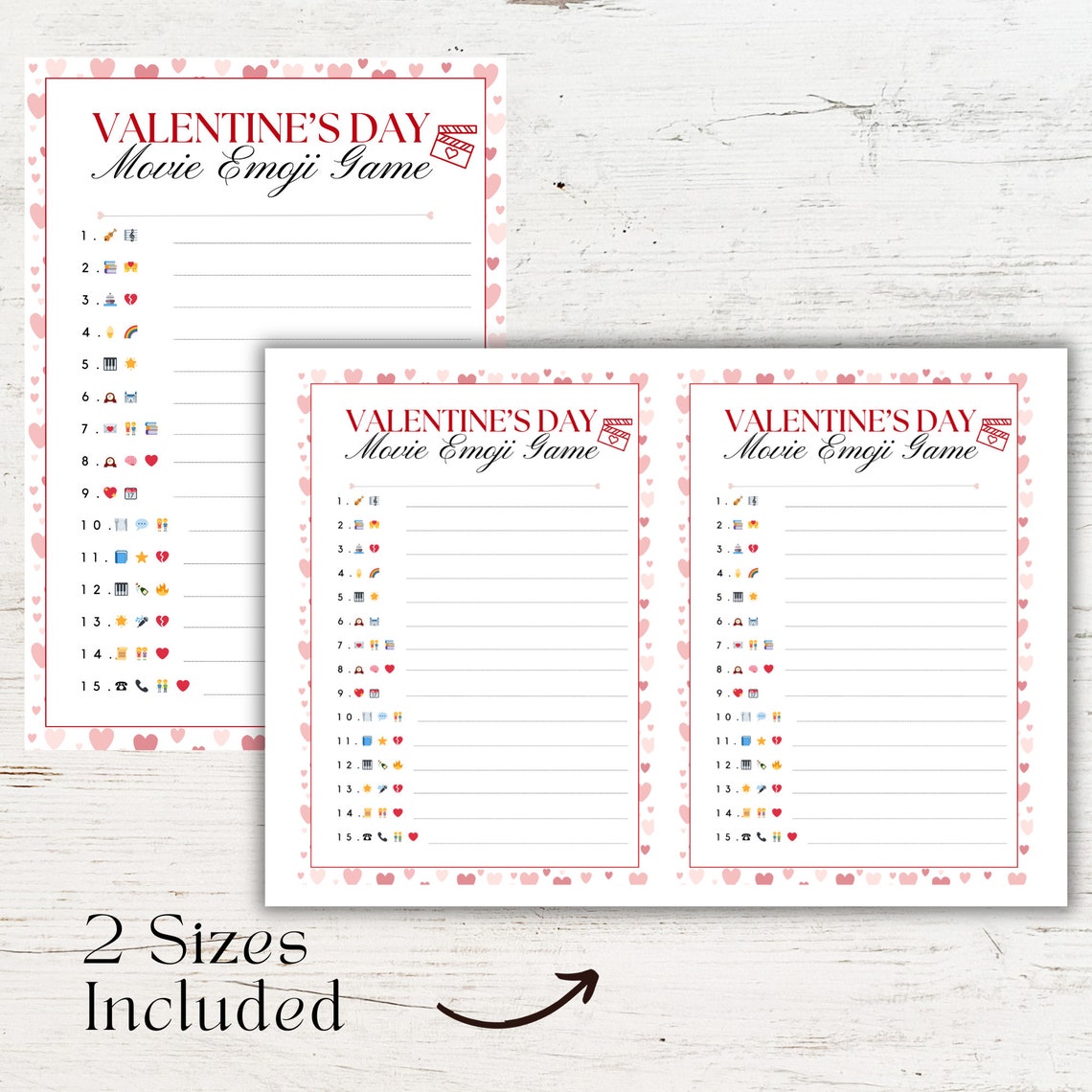 Valentines Day Movie Emoji Game Valentines Day Party Game Valentines ...