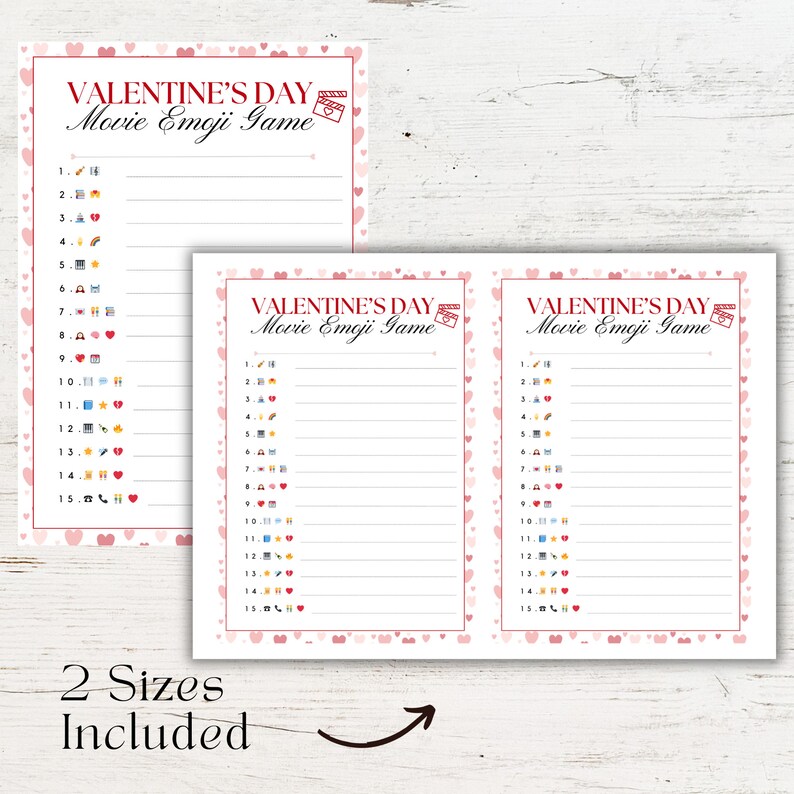 Valentines Day Movie Emoji Game | Valentines Day Party Game ...